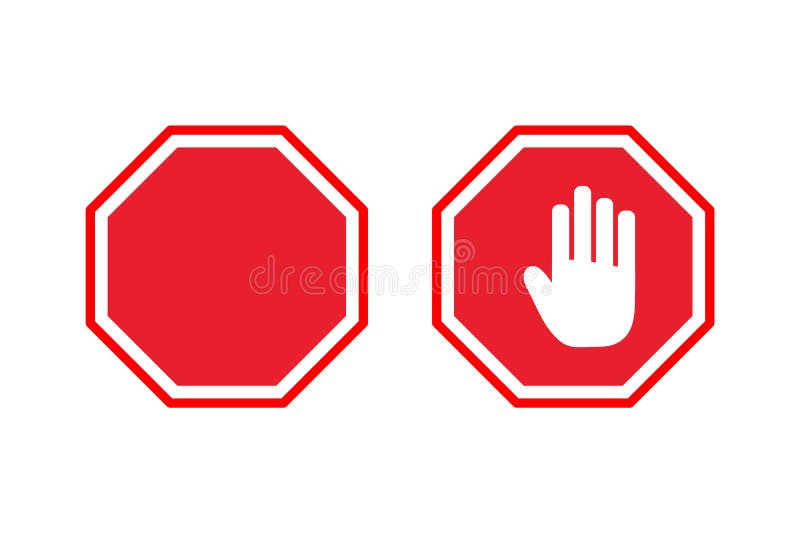 Stop Sign with Forbidden Symbol, Warning Icon. Red Octagonal Stop Sign ...