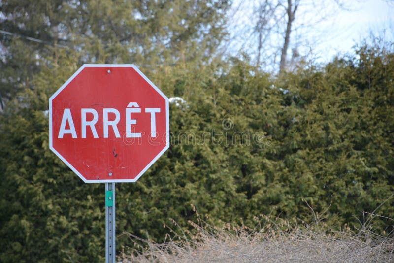 Stop Arret Sign Red stock image. Image of french, arret - 25884023