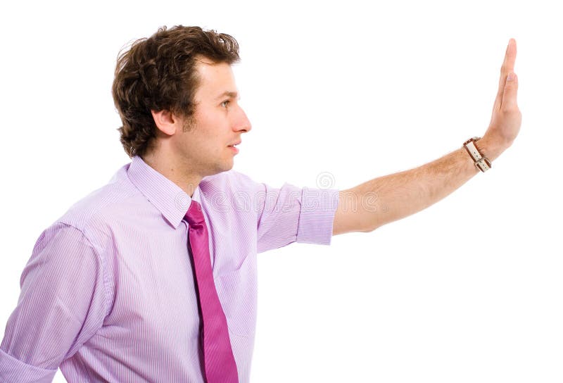 Stop Sign, Gesture Made by Young Male Stock Image - Image of adult ...
