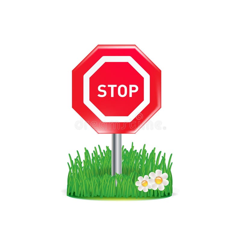 Grass Stop Sign Stock Illustrations – 729 Grass Stop Sign Stock ...