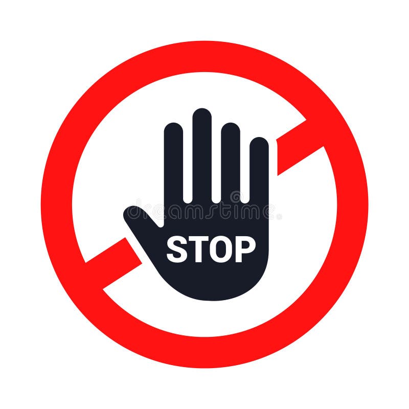 Stop sign. the hand stops stock vector. Illustration of flat - 162776344