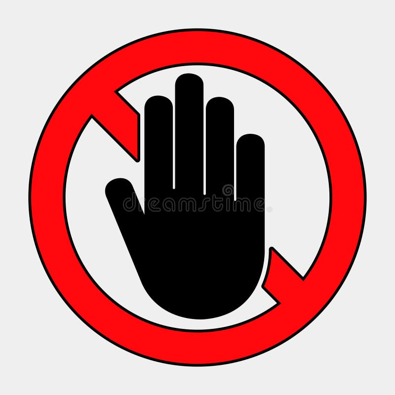 Stop Sign with Hand Symbol on Neutral Background Stock Vector ...