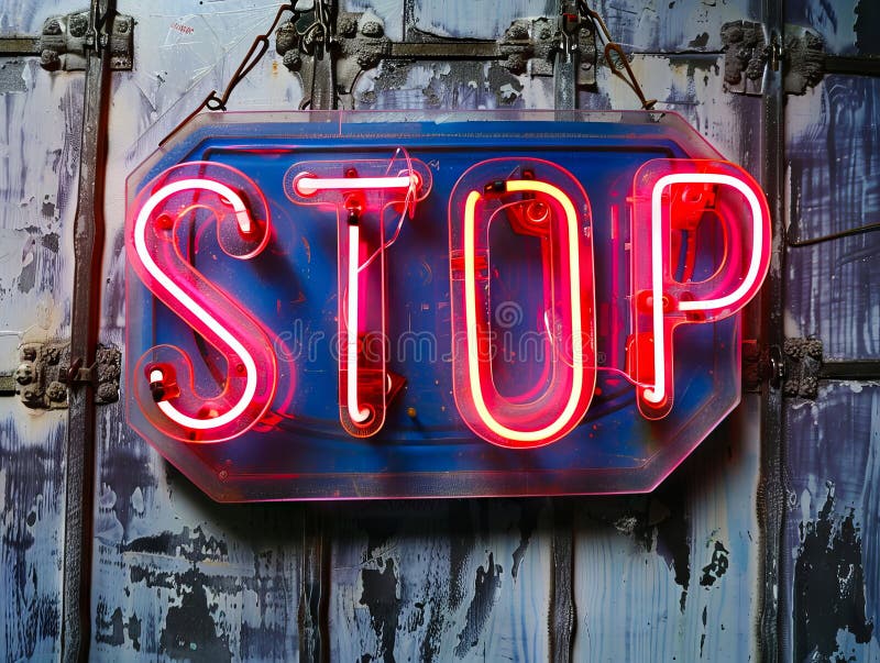 A Stop Sign Hanging on a Wall Stock Image - Image of illuminate ...