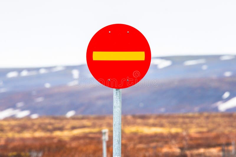 Stop Sign in Highland Landscape Stock Photo - Image of european ...