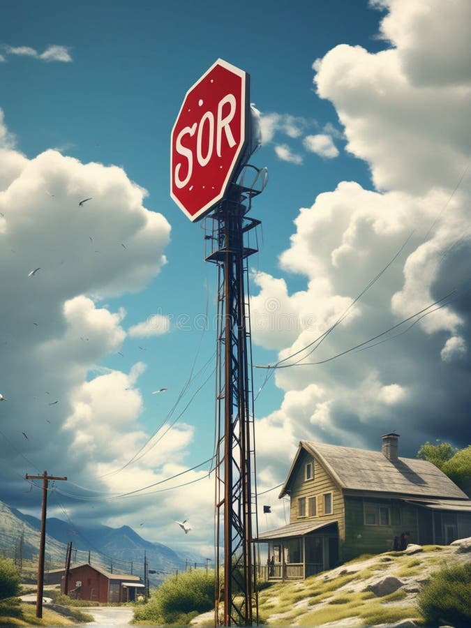 Stop sign on the highway stock image. Image of lighting - 330221301