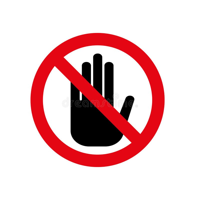 Stop Sign with Human Hand Symbol. Vector Stock Vector - Illustration of ...