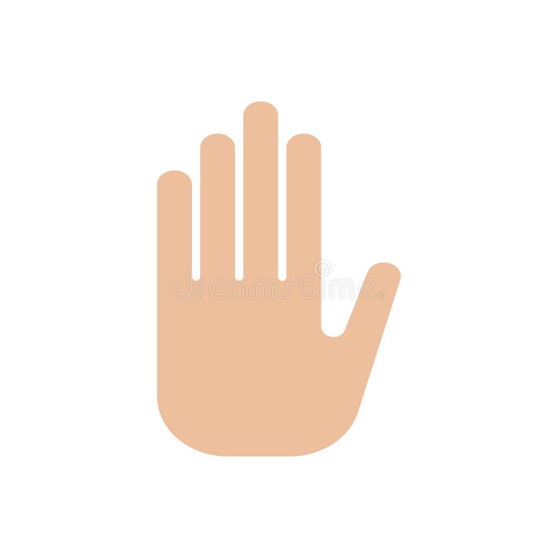 Stop Sign with Human Hand Symbol. Vector Stock Vector - Illustration of ...