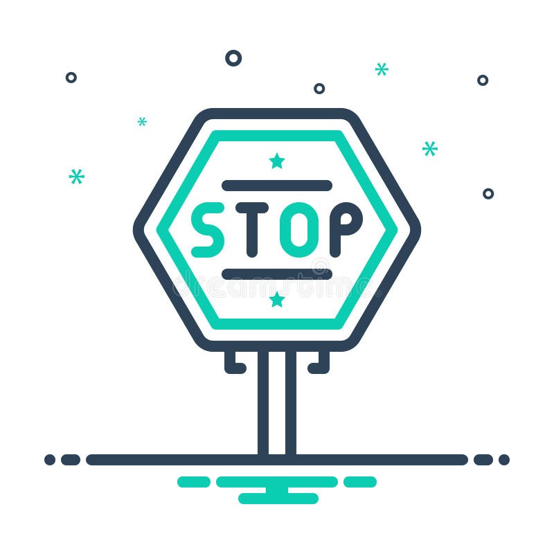 Mix Icon for Stop Sign, Stop and Signpost Stock Vector - Illustration ...