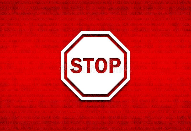 Stop Sign Icon Abstract Digital Screen Red Background Illustration ...