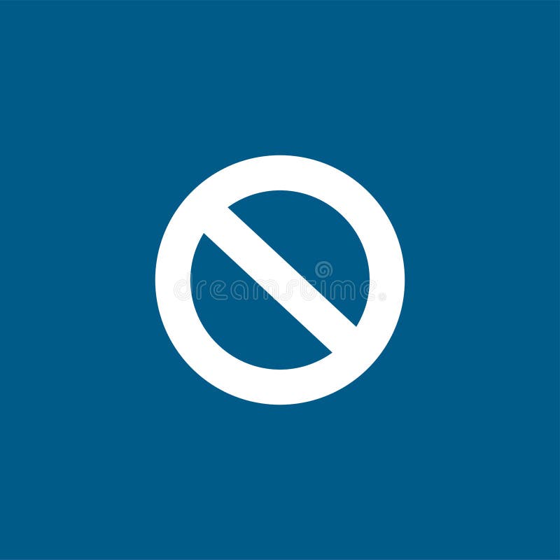 Stop Sign Icon on Blue Background. Blue Flat Style Vector Illustration ...