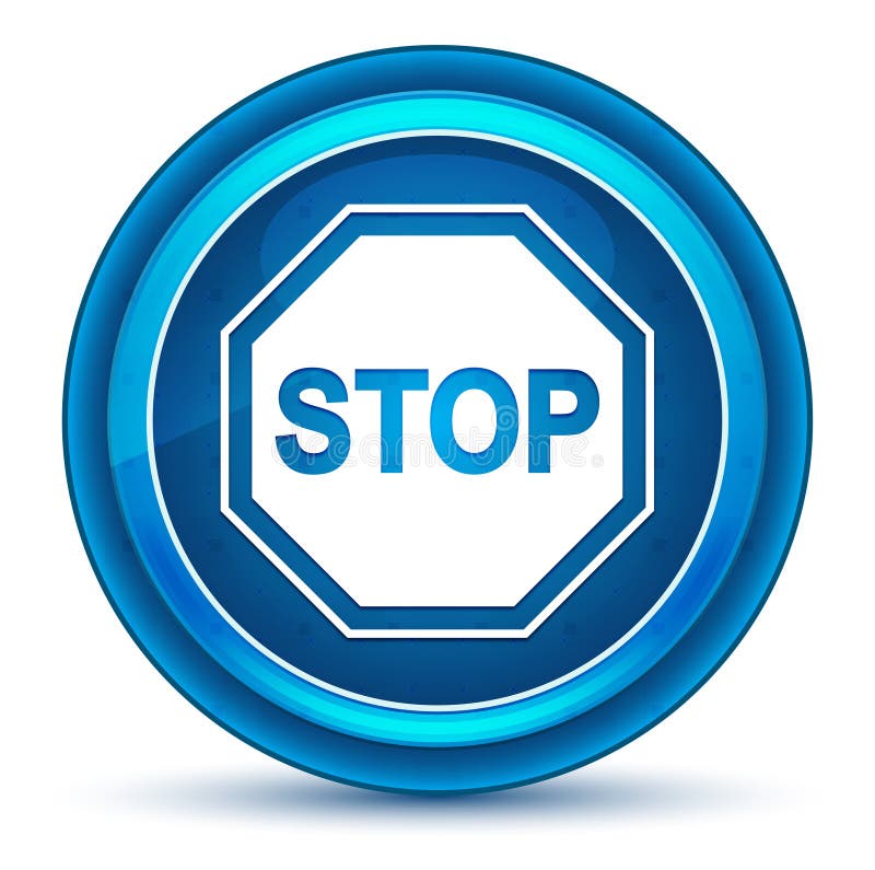Stop Sign Icon Flat Trendy Round Button Set Stock Vector - Illustration ...