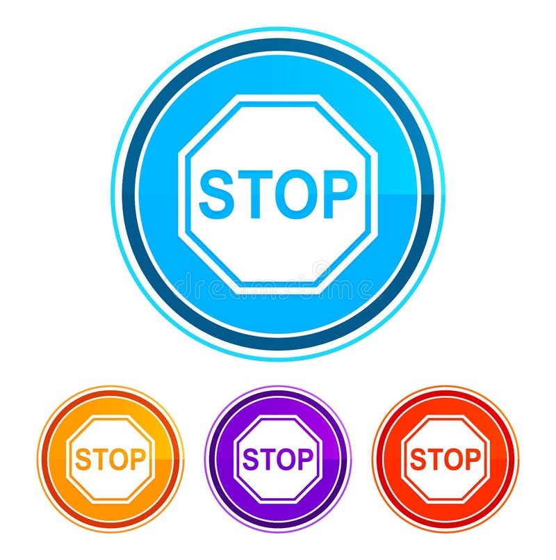 Stop Sign Icon Flat Vector Illustration Design Stock Vector ...
