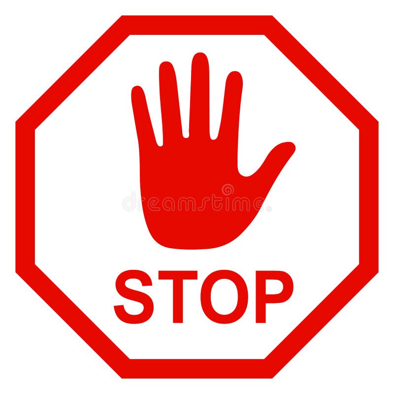 Stop Sign Icon with Hand - Vector Stock Illustration - Illustration of ...