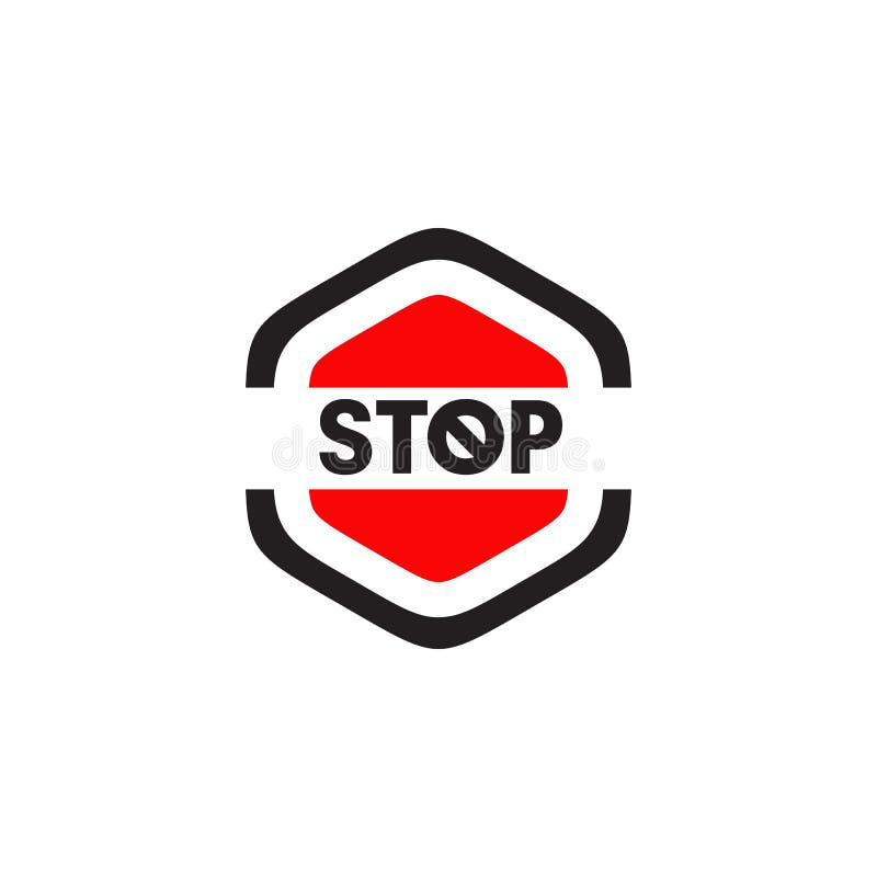 Stop Sign Icon Logo Design Vector Stock Vector - Illustration of ...