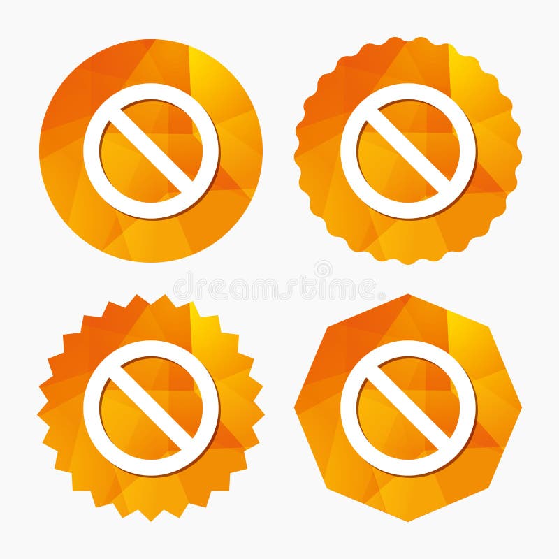 Stop Sign Icon. Prohibition Symbol. Stock Vector - Illustration of ...