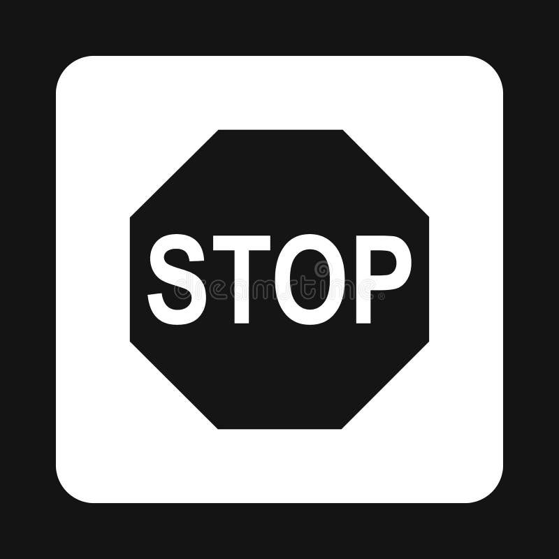 Stop Sign Icon, Simple Style Stock Vector - Illustration of regulation ...