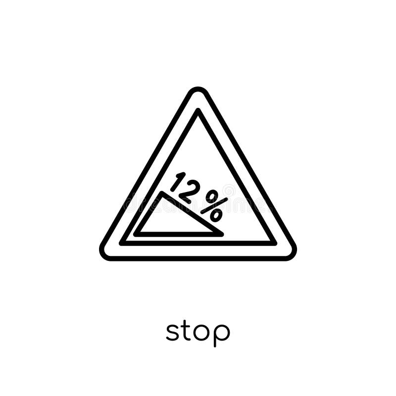 Stop Sign Icon. Trendy Modern Flat Linear Vector Stop Sign Icon Stock ...