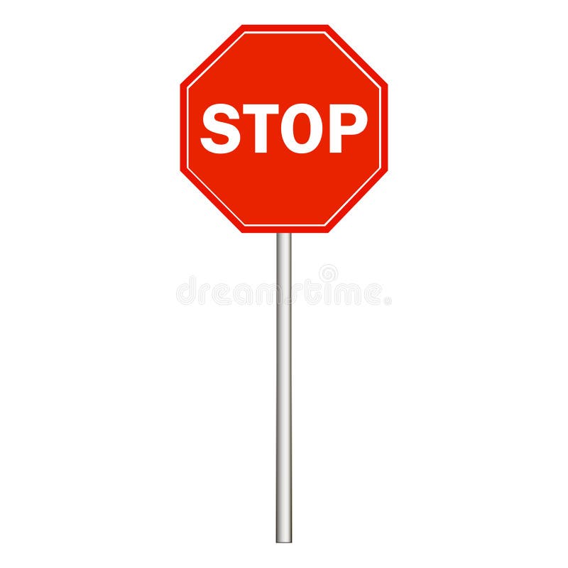 Stop Sign Icon . White Background. Vector Illustration. Stock Vector ...