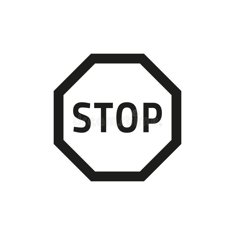 Stop Sign on White Background. Stock Illustration - Illustration of ...