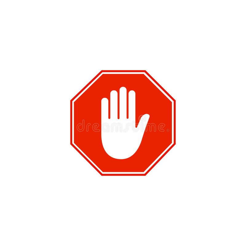 Stop Sign Icon . White Background. Vector Illustration. Stock Vector ...