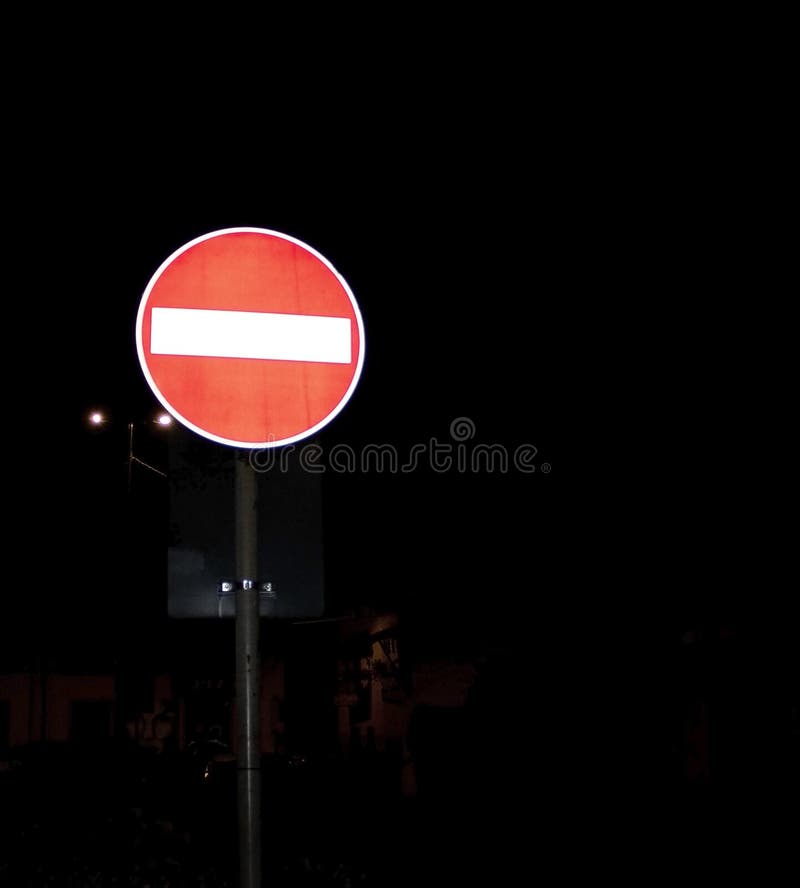 Stop Sign. the Image of Stop Sign at Night Stock Photo - Image of ...