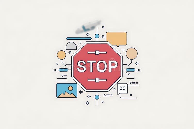 Stop Sign Infographic Data, Communication, and Visual Halt Stock ...