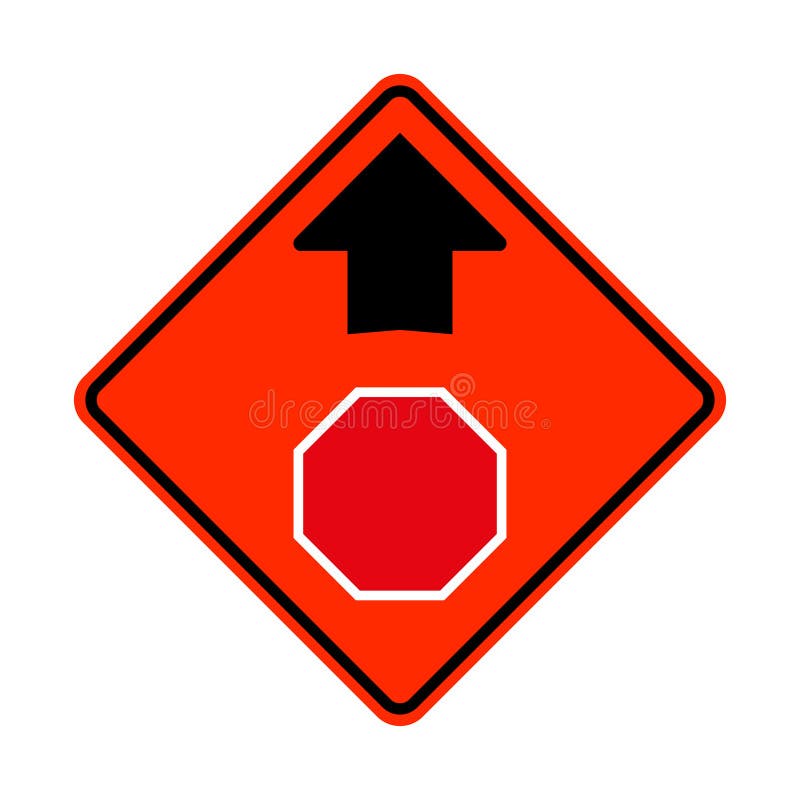 Stop Sign Inside Warning Road Sign Stock Vector - Illustration of ...