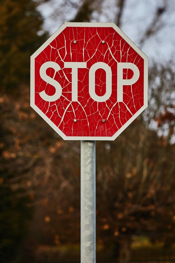 Stop Sign Broken Paint Peeling Stock Photos - Free & Royalty-Free Stock ...