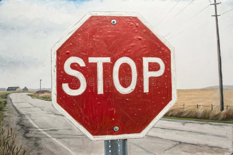 Stop Sign, Isolated on the White Stock Image - Image of poster, road ...