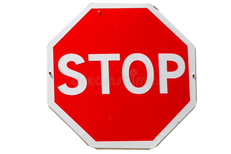 Stop Sign Isolated On White Background Stock Photo - Image of direction ...