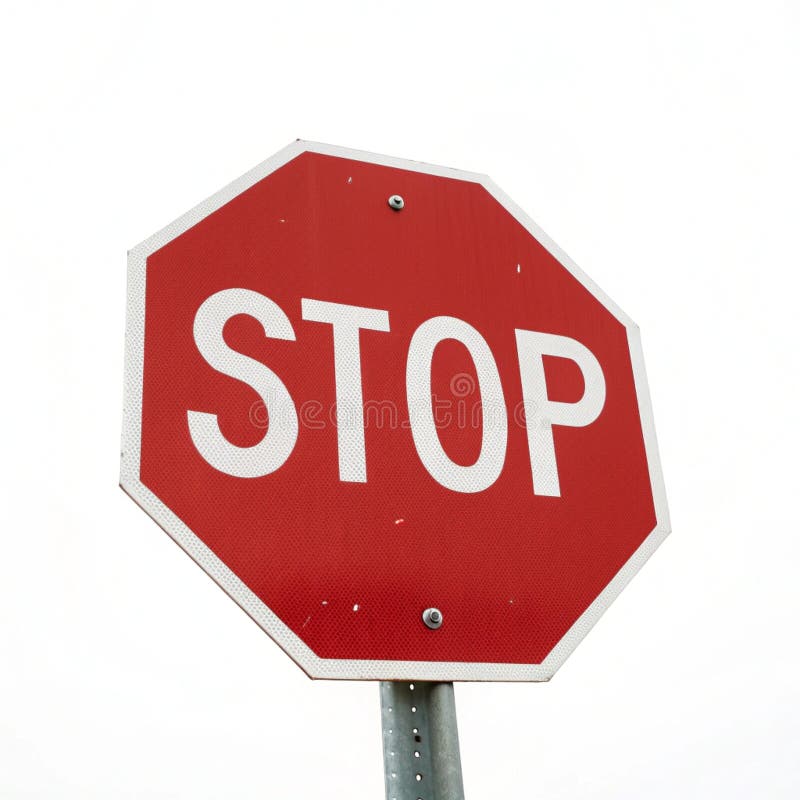 Stop Sign Isolated on White Background Stock Illustration ...