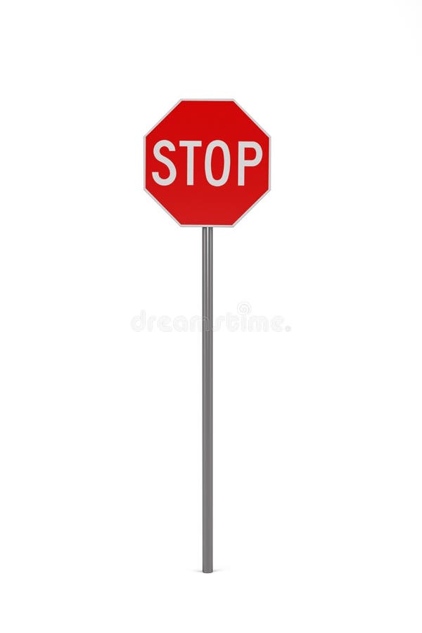 Stop Sign Mockup Isolated on White Background Stock Illustration ...