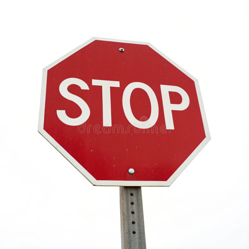 Stop Sign Isolated on White Background Stock Illustration ...