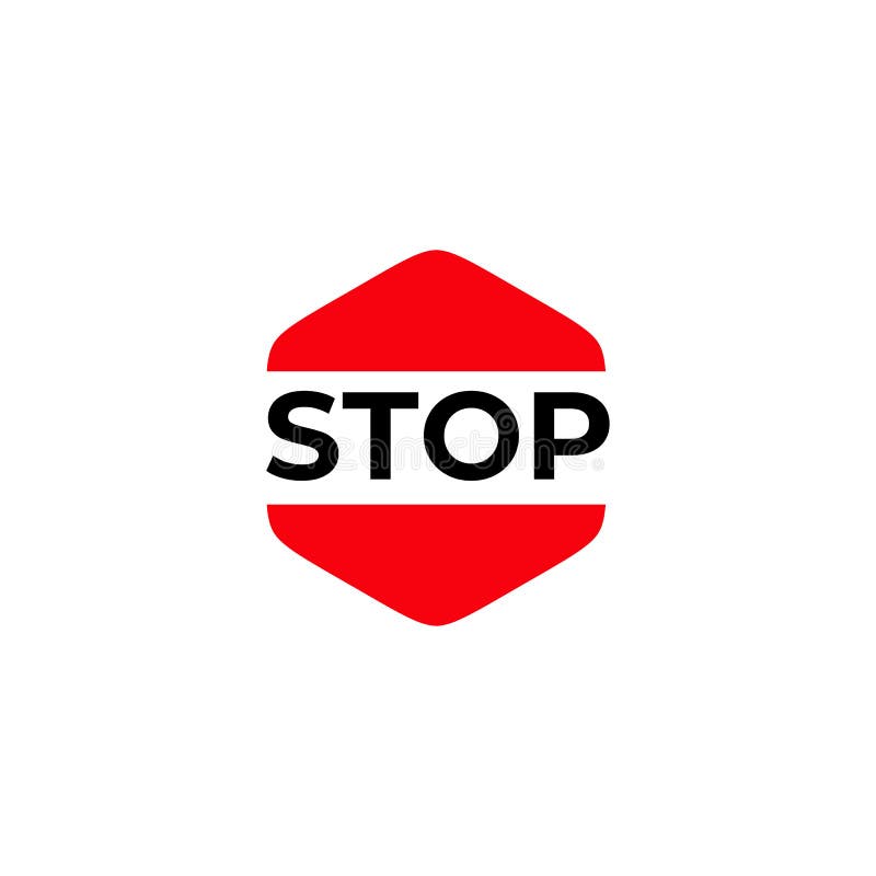 Stop Sign Logo Design Template Stock Vector - Illustration of road ...