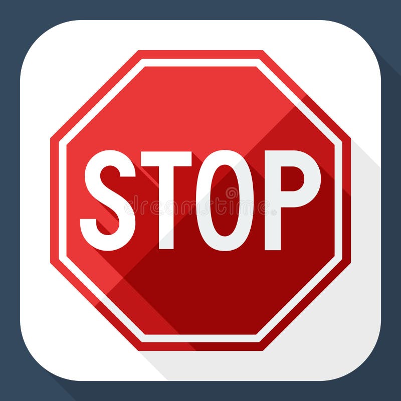 Stop sign with long shadow stock vector. Illustration of style - 241389862