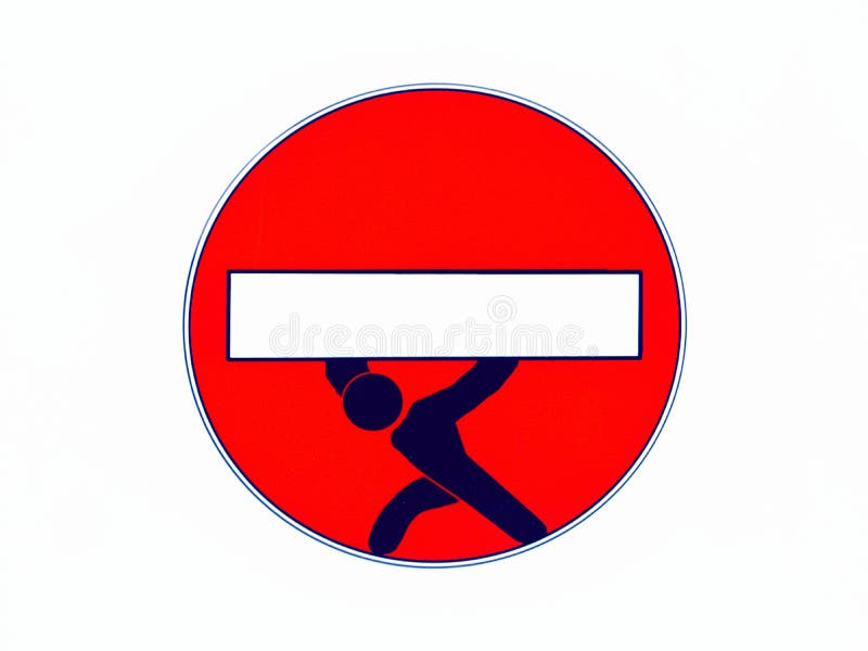 Stop Sign Man Lifting Heavy Work Load Stock Illustration - Illustration ...