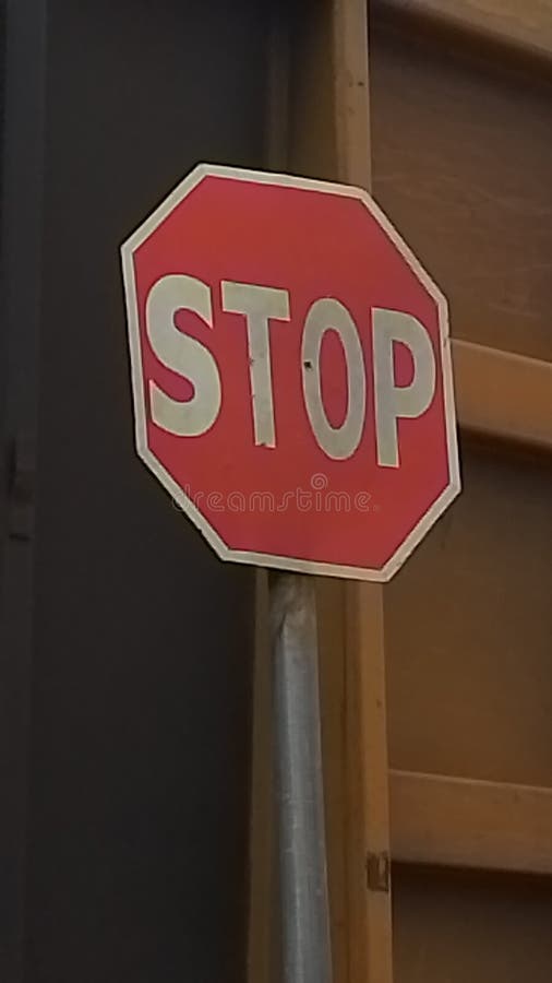 Stop Sign Next To the Train Stop in Area Stock Photo - Image of area ...