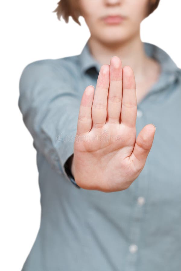 Stop Sign Gesture by Two Hand Stock Image - Image of hand, young: 41796835