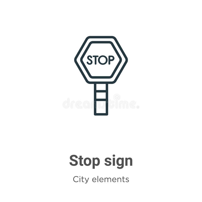 Stop Sign Outline Vector Icon. Thin Line Black Stop Sign Icon, Flat ...