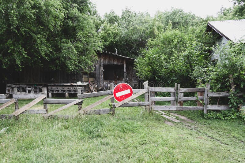 Stop Sign. Passage and Travel Restrictions. Prohibited Territory Stock ...