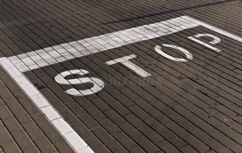 Pavement Stop Sign stock image. Image of asphalt, road - 5978801