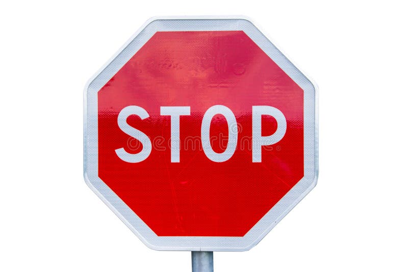 Stop Sign Photo Isolated on White Stock Photo - Image of panel, stop ...