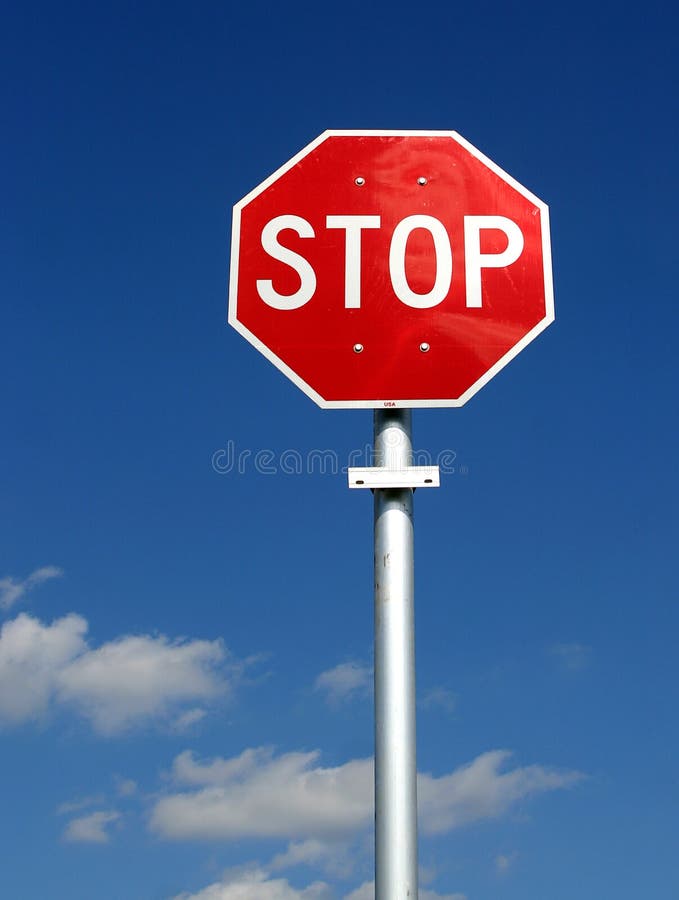 Stop Sign & Pole - Vertical Stock Photo - Image of speed, trouble: 1620382