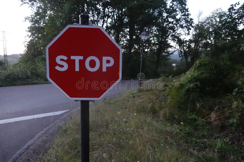 Stop Sign at a Quiet Rural Road Junction Stock Image - Image of highway ...