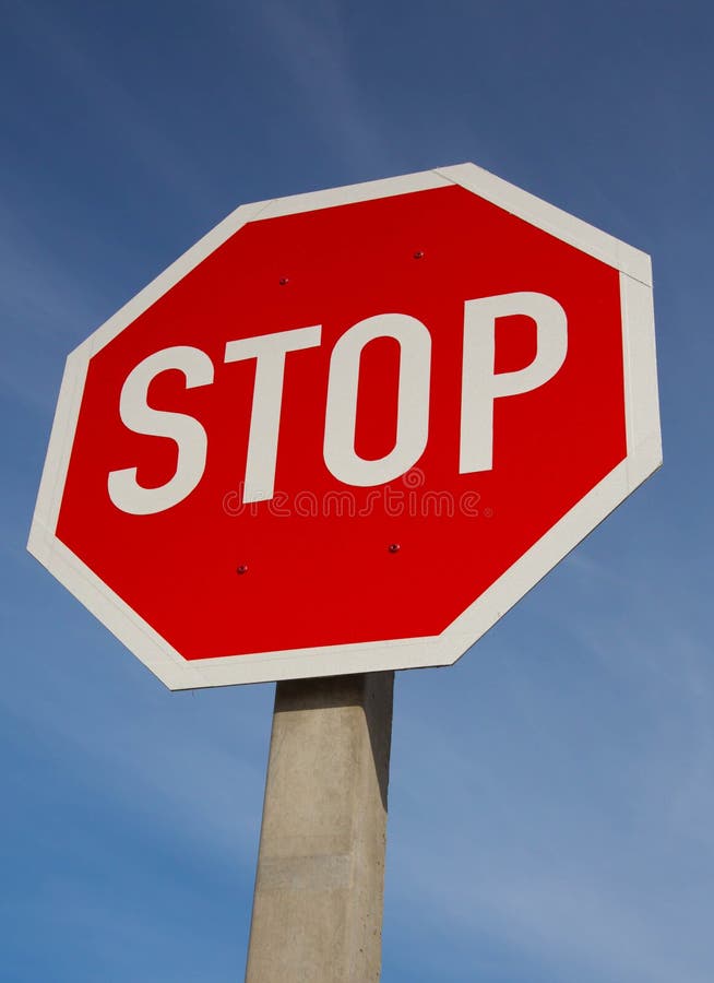 Stop Sign and Razor Wire stock photo. Image of post, signpost - 77670482