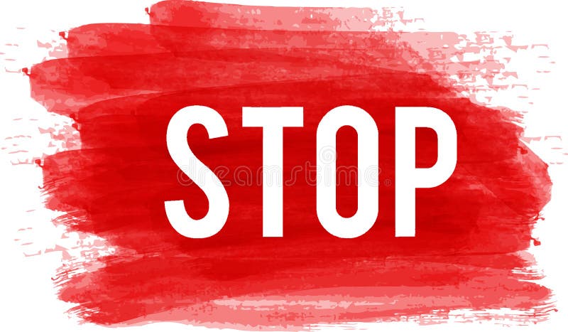 Stop sign on red stock vector. Illustration of modern - 114337664