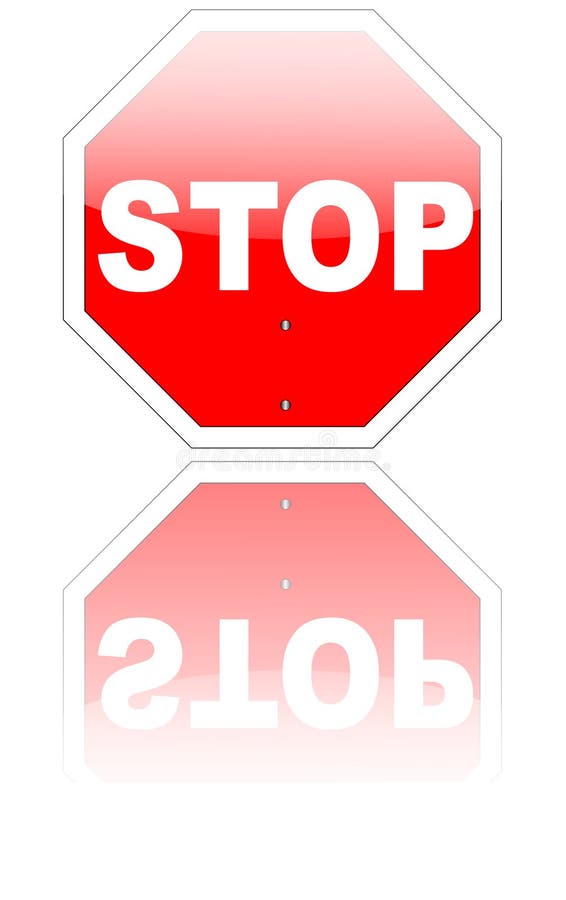 Stop Sign With Reflection (eps V8 Included) Stock Vector - Illustration ...
