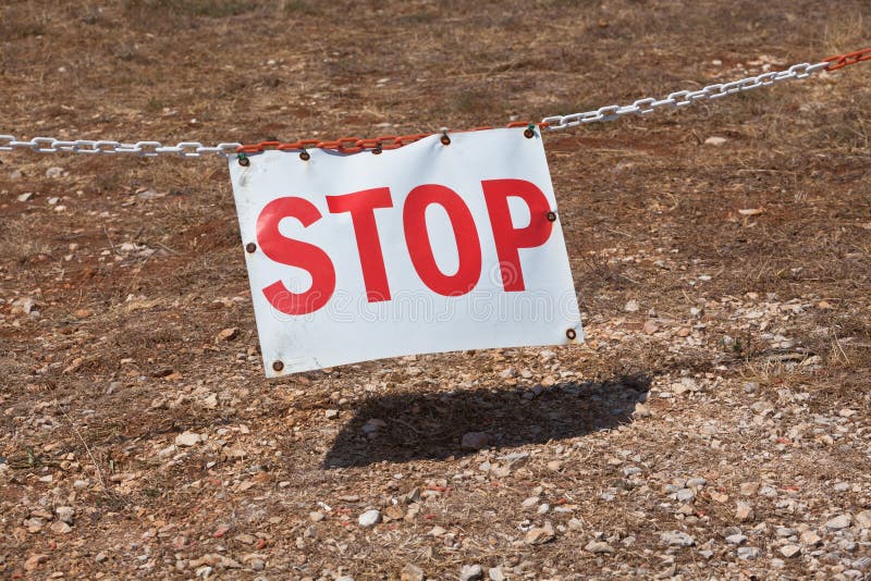 Stop Sign Restricting Entry Stock Image - Image of warning, letters ...