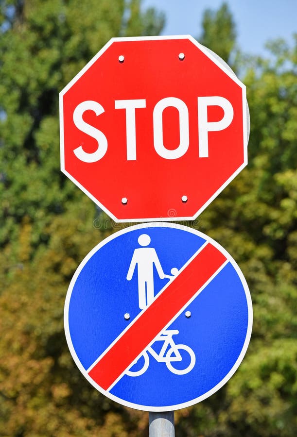 Stop Sign at the Road Crossing Stock Image - Image of signal, arrow ...