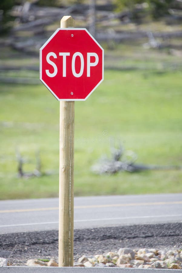 Stop sign on road stock image. Image of transportation - 95157051